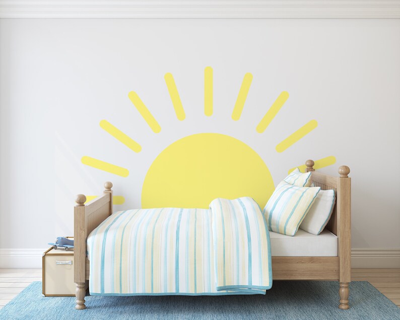 Half Sun Wall Decal, Sun Wall Sticker Decal, Peel and Stick Decals - Etsy