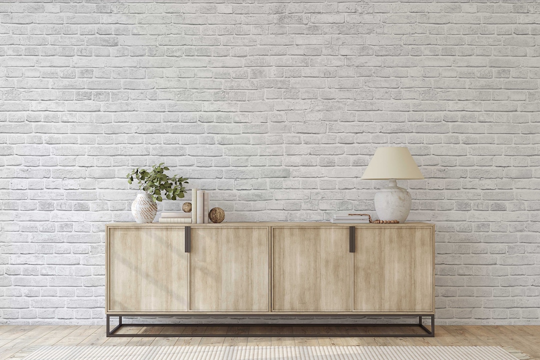 White Brick Wallpaper Removable Peel and Stick Self Adhesive- Textile ...