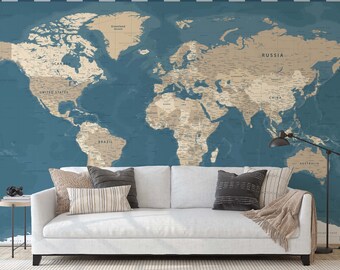 Peel and Stick Map | Etsy