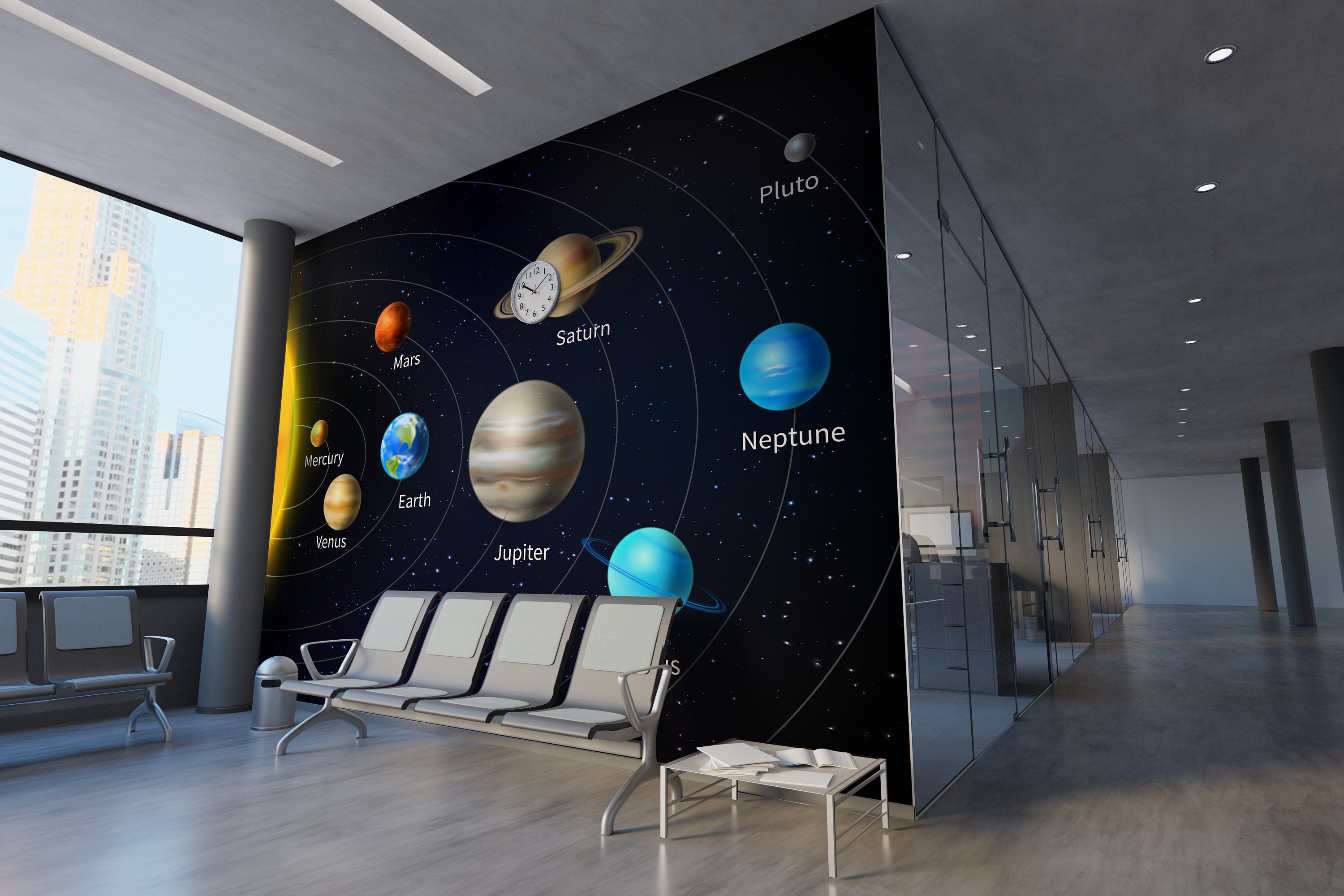 Solar System Wallpaper Mural, Universe Planets Wall Art - Etsy