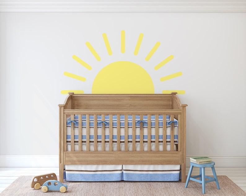 Half Sun Wall Decal, Sun Wall Sticker Decal, Peel and Stick Decals - Etsy