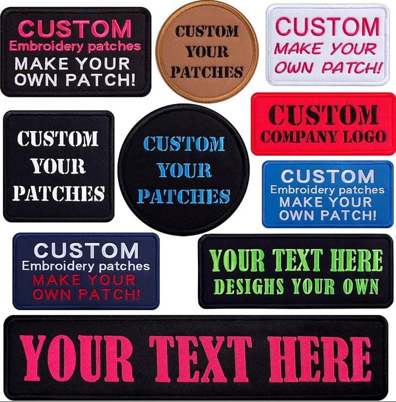 Logo Patches - Choose Logo, Shape, Font, Colors, Sew On, Iron On ...