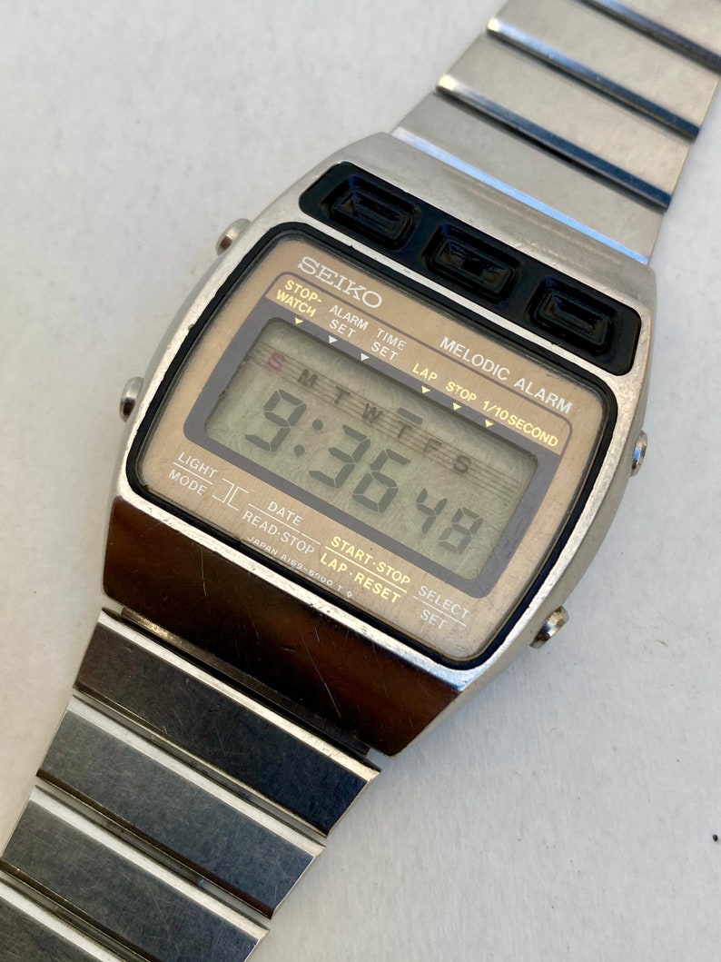 Vintage Seiko A169-5000 Melodic Alarm LCD Watch Mens | Etsy
