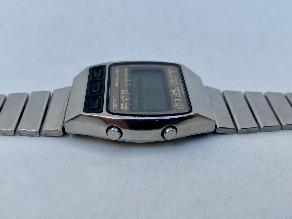 Vintage Seiko A169-5000 Melodic Alarm LCD Watch Mens | Etsy