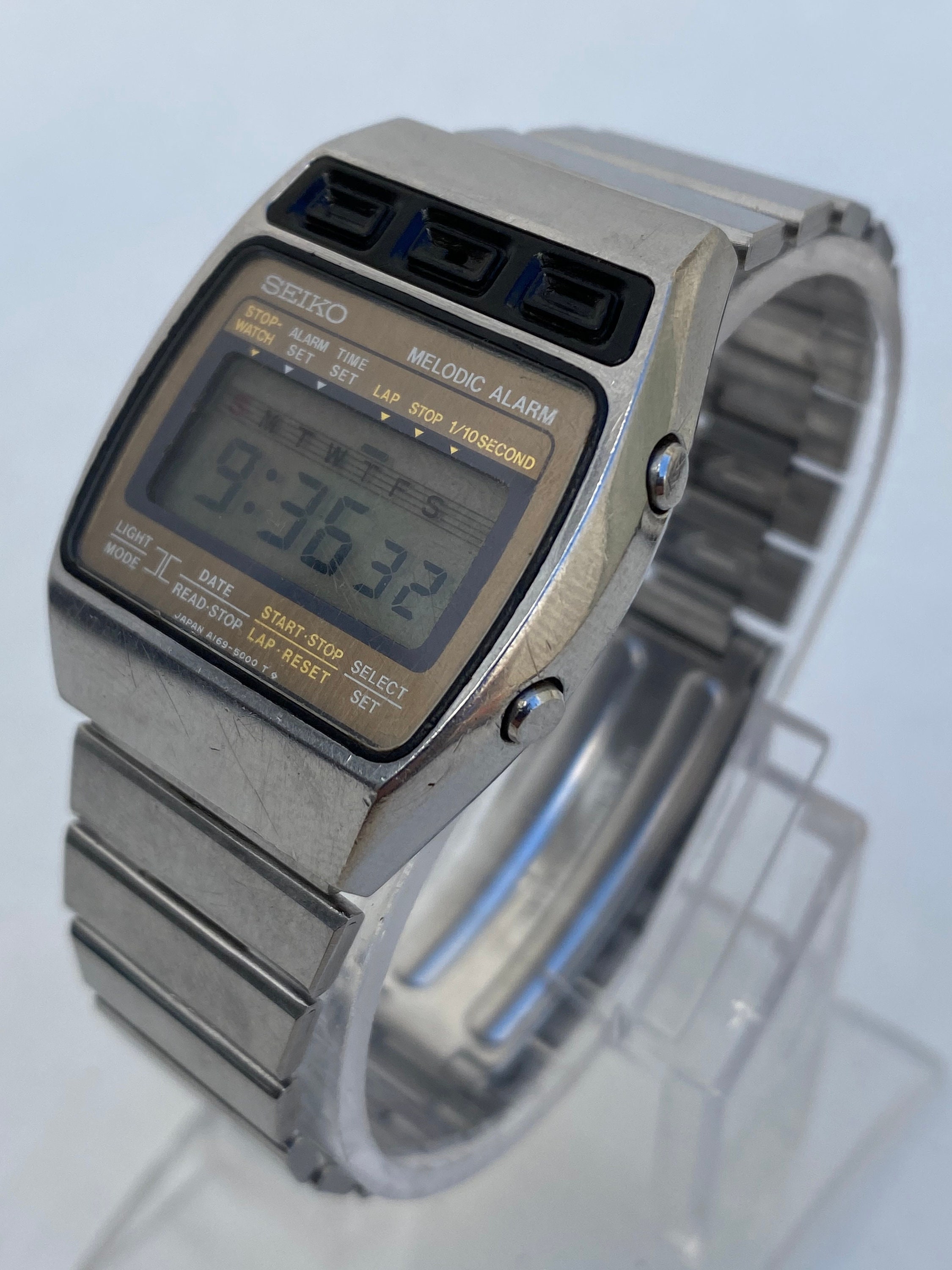 Vintage Seiko A169-5000 Melodic Alarm LCD Watch Mens - Etsy