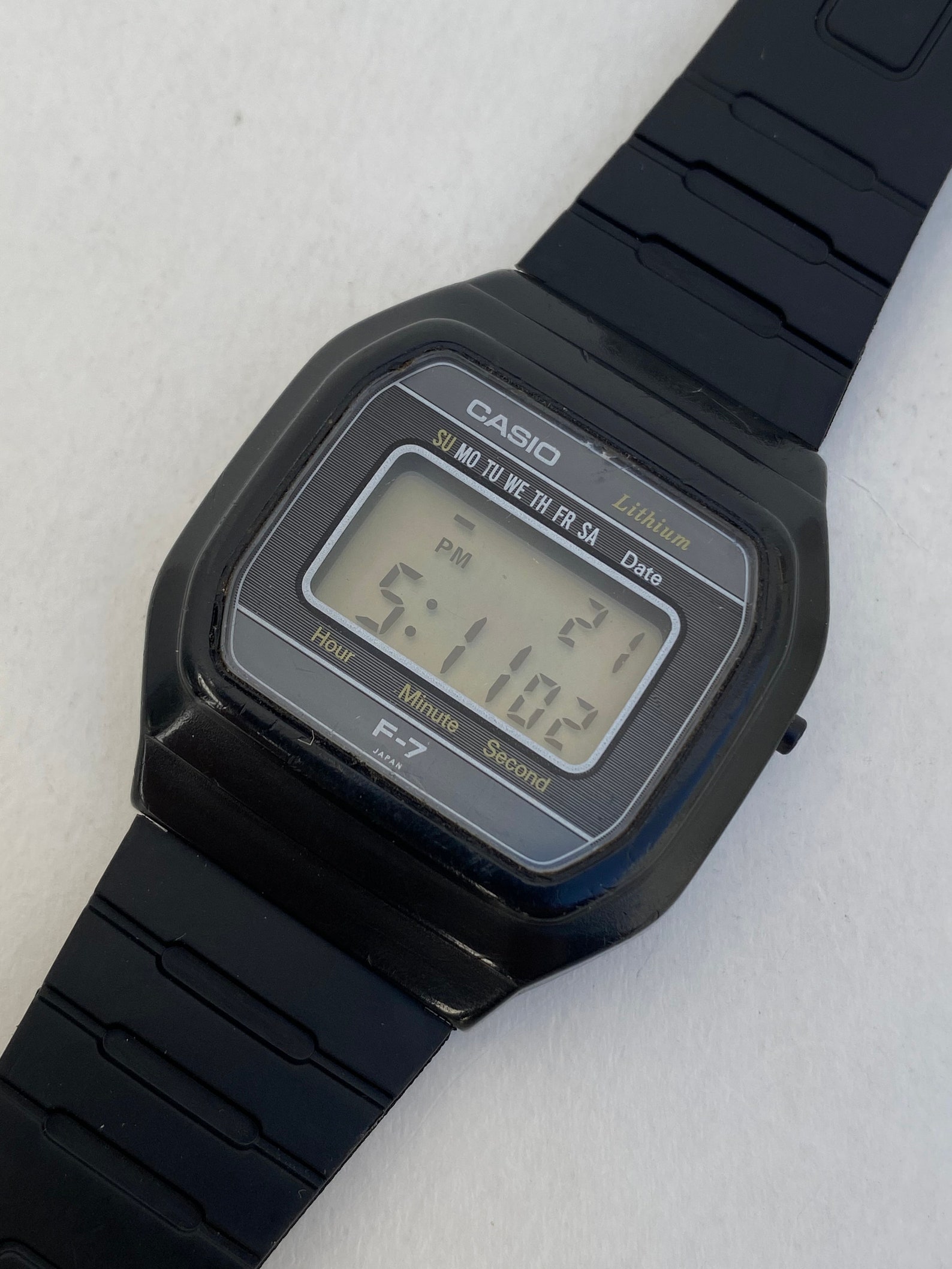 Vintage Casio F-7 Watch Mens Lithium Module 58 | Etsy