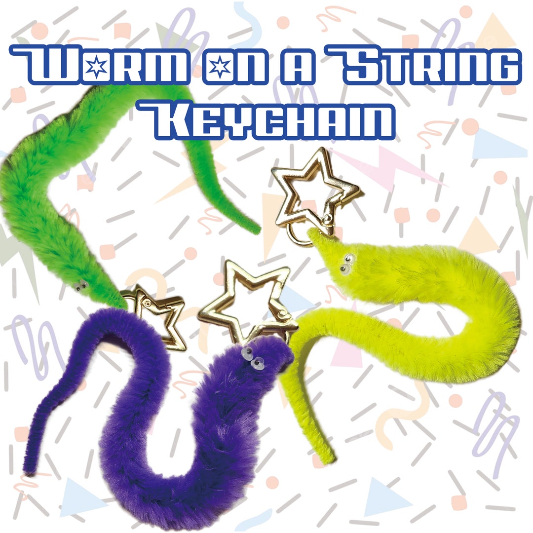 Worm on a String Keychain - Etsy