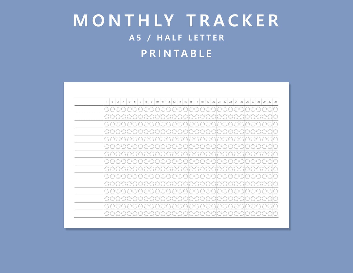 Printable Tracker, Monthly Tracker, Printable Planner, Printable ...