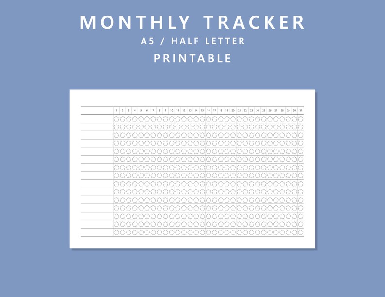Printable Tracker, Monthly Tracker, Printable Planner, Printable ...