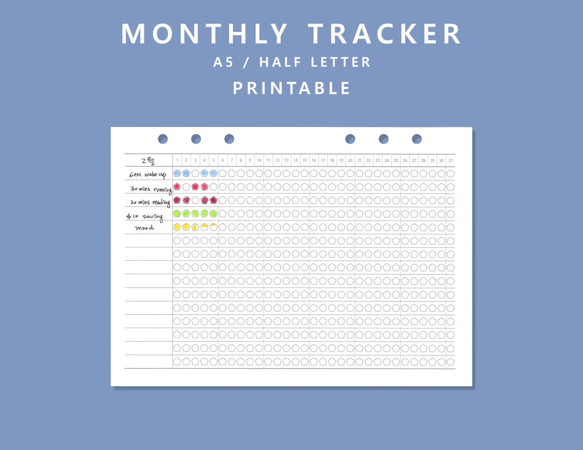 Printable Tracker, Monthly Tracker, Printable Planner, Printable ...
