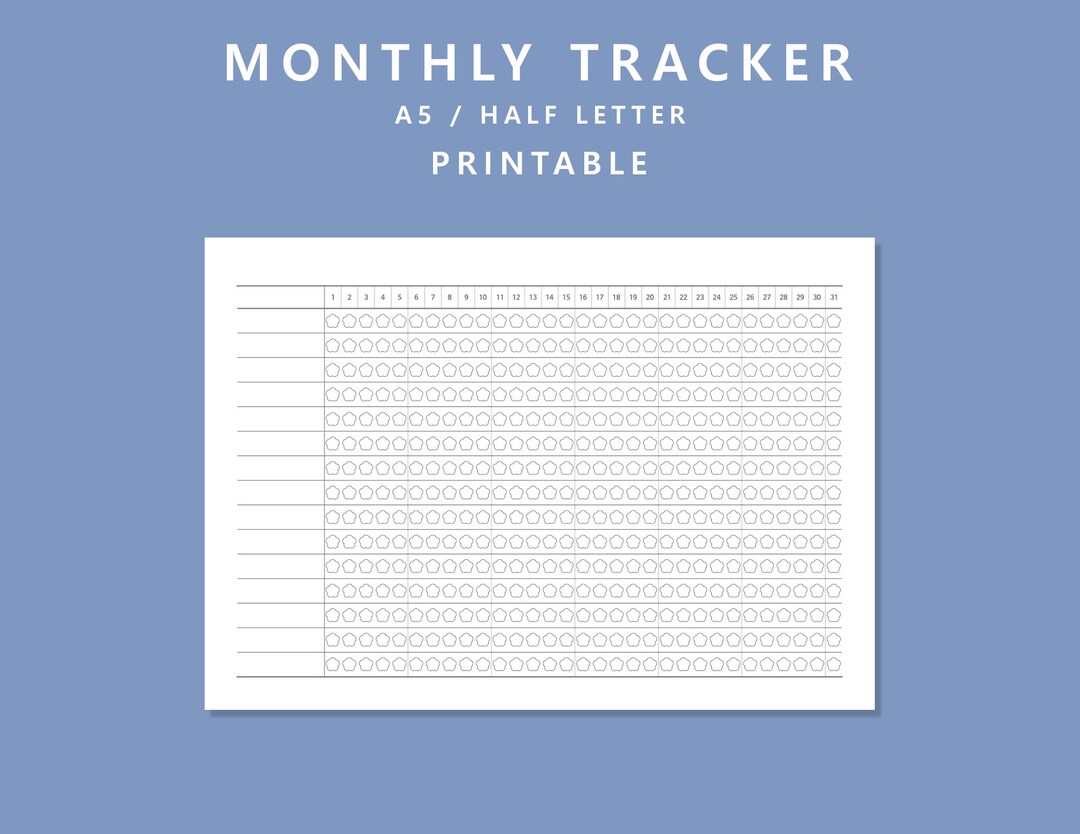 Printable Tracker, Monthly Tracker, Printable Planner, Printable ...