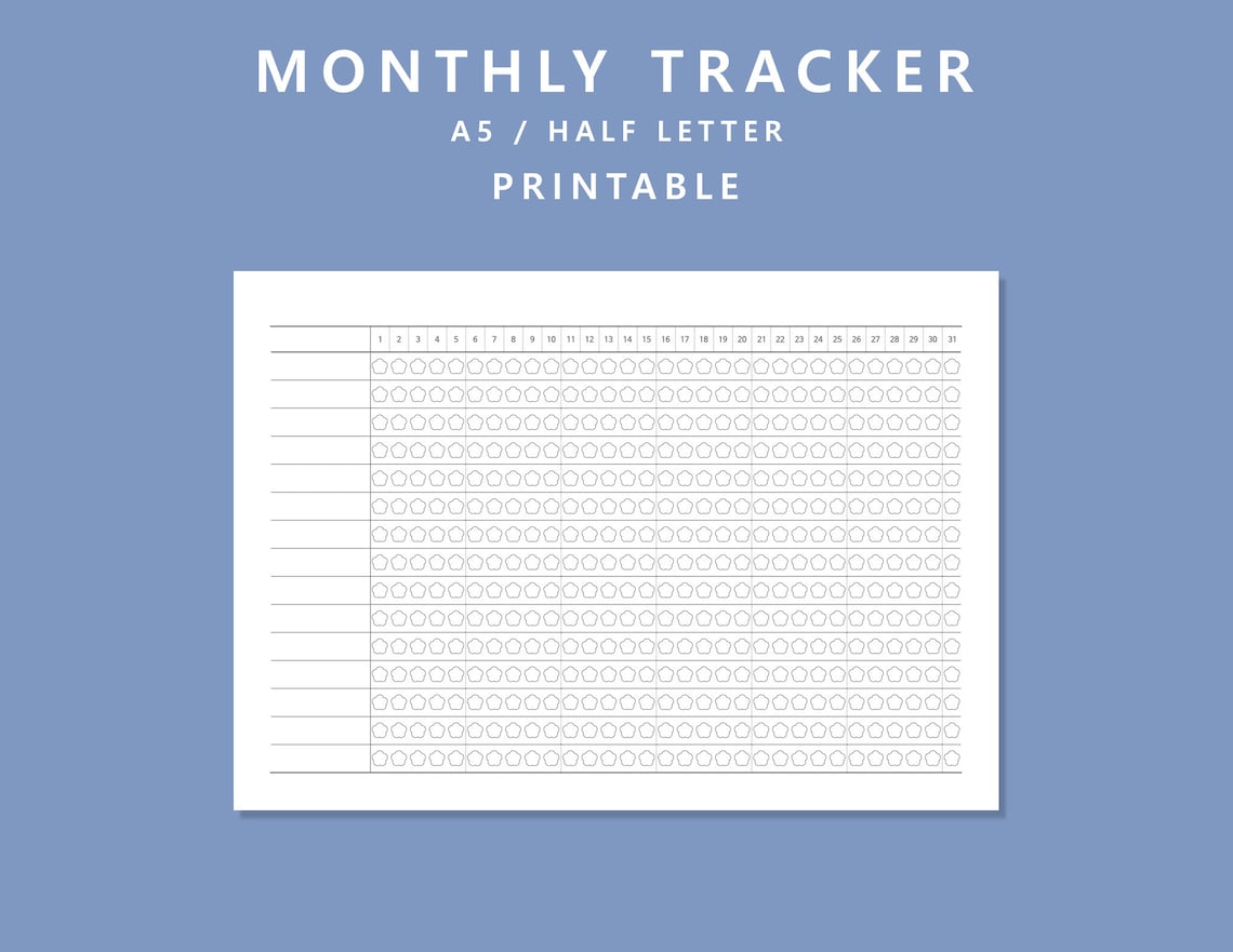 Printable Tracker, Monthly Tracker, Printable Planner, Printable ...