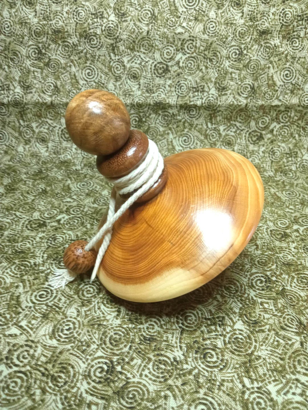 Beautiful Large Customizable String Spinning Top Made of Yew, Old Oak ...