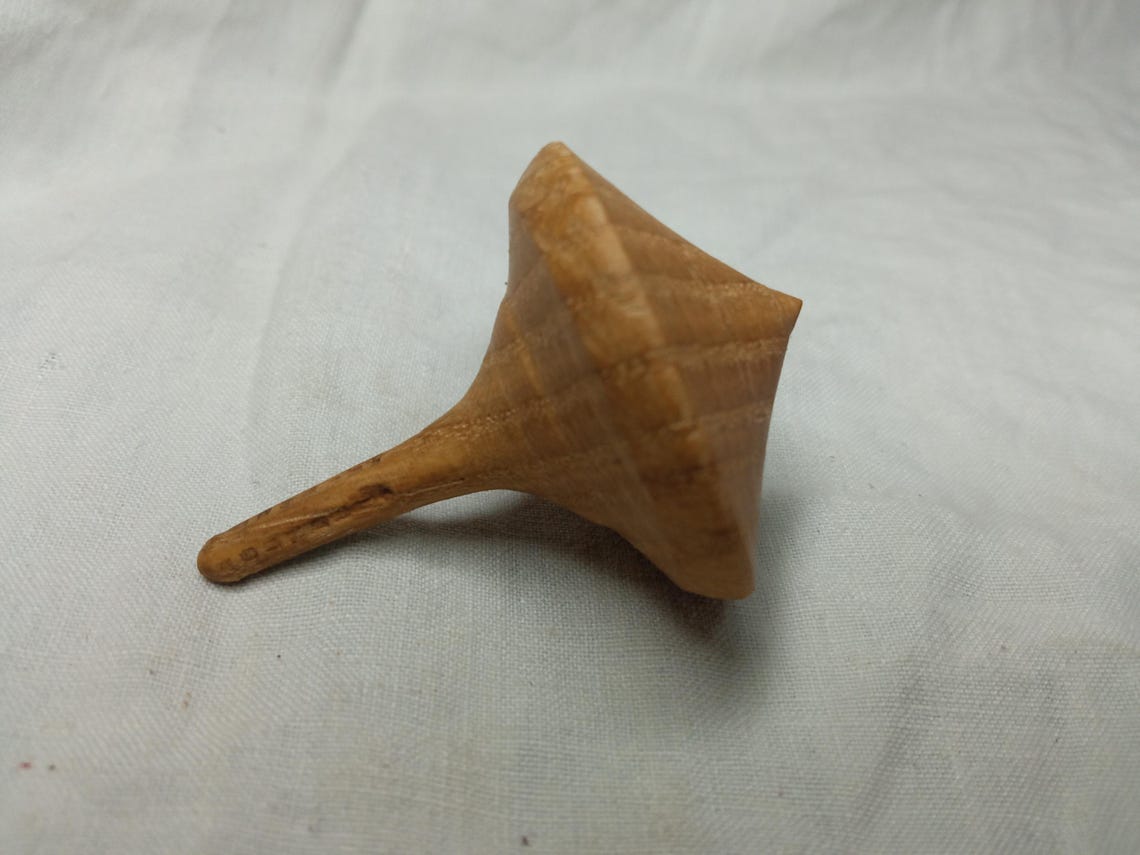 Set of 7 Various Wooden Spinning Tops, Including One Colored One. - Etsy
