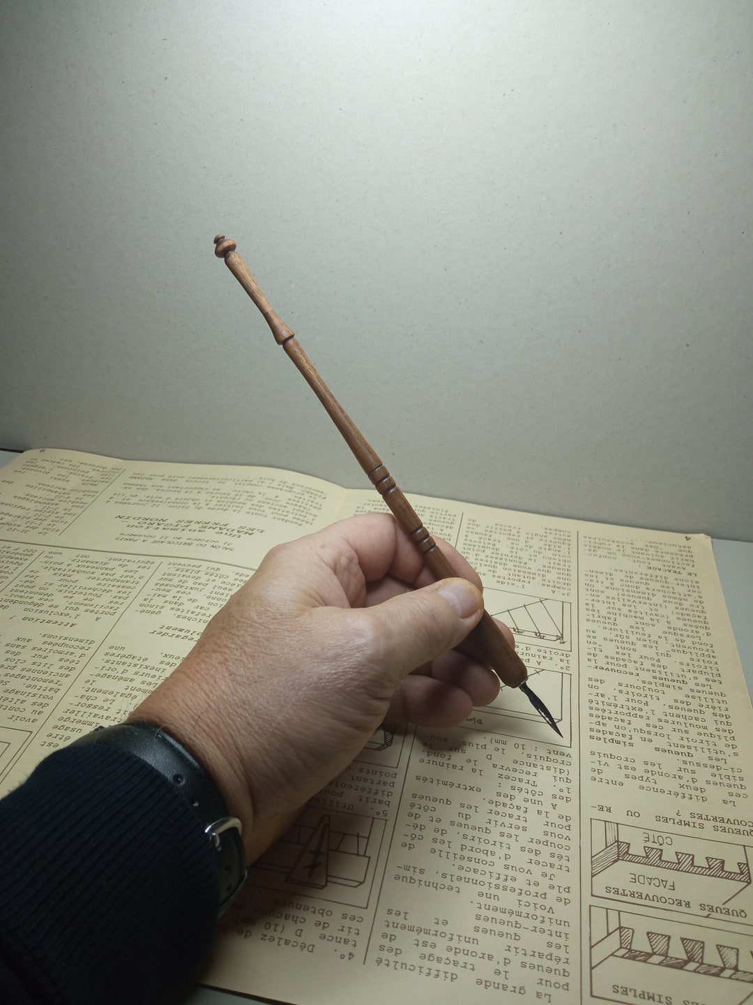 Calligraphy or Writing Pen Holder in Walnut Wood. - Etsy