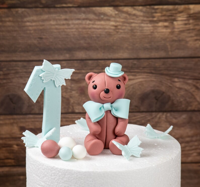 Edible BEAR CAKE TOPPER Fondant Bear Baby Shower Topper - Etsy