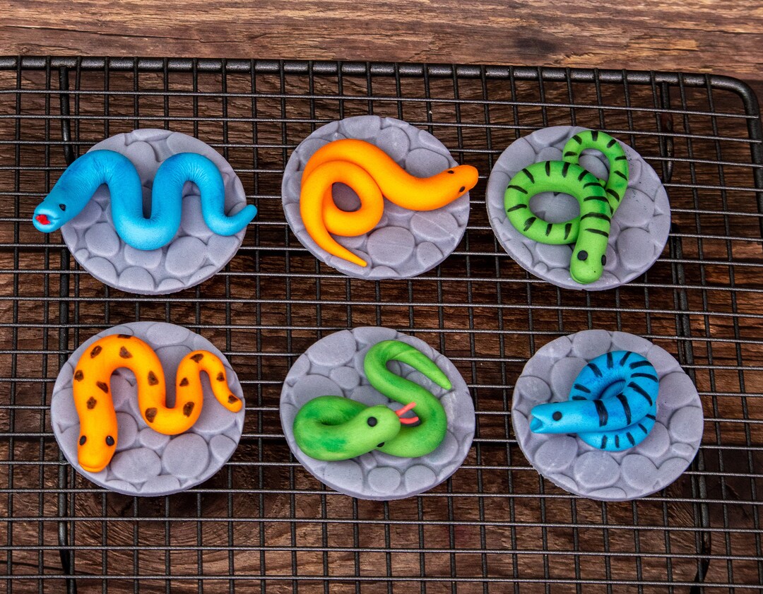 Snake Edible Cupcake Toppers Set 6 Pack - Etsy