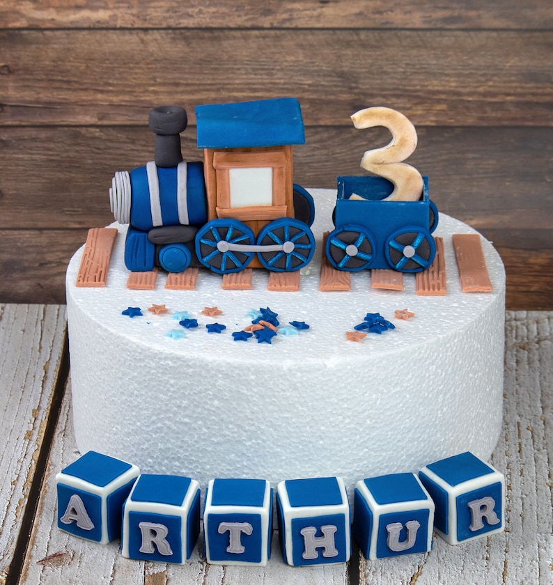 Edible Train Cake Topper With Carriageway Birthday Sugar - Etsy