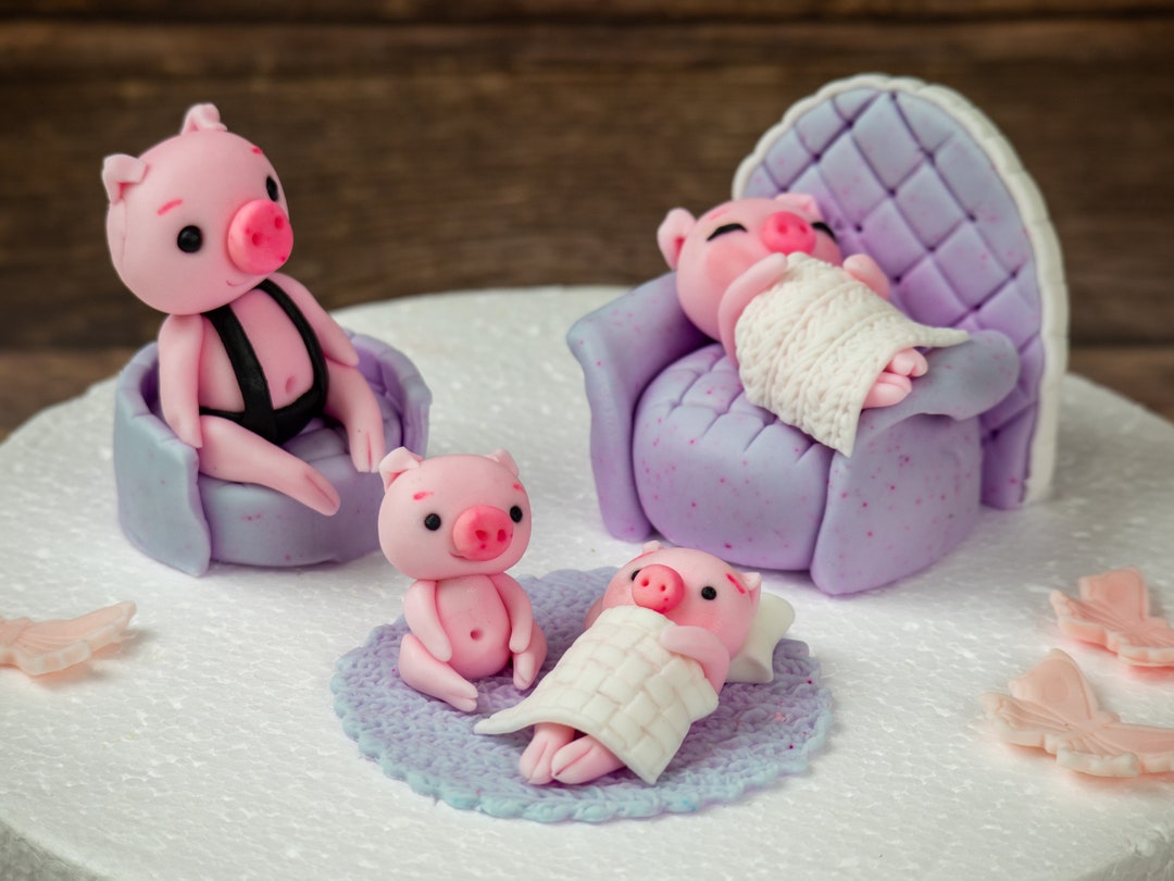 Fondant Cake Topper Familly Pigs - Etsy UK