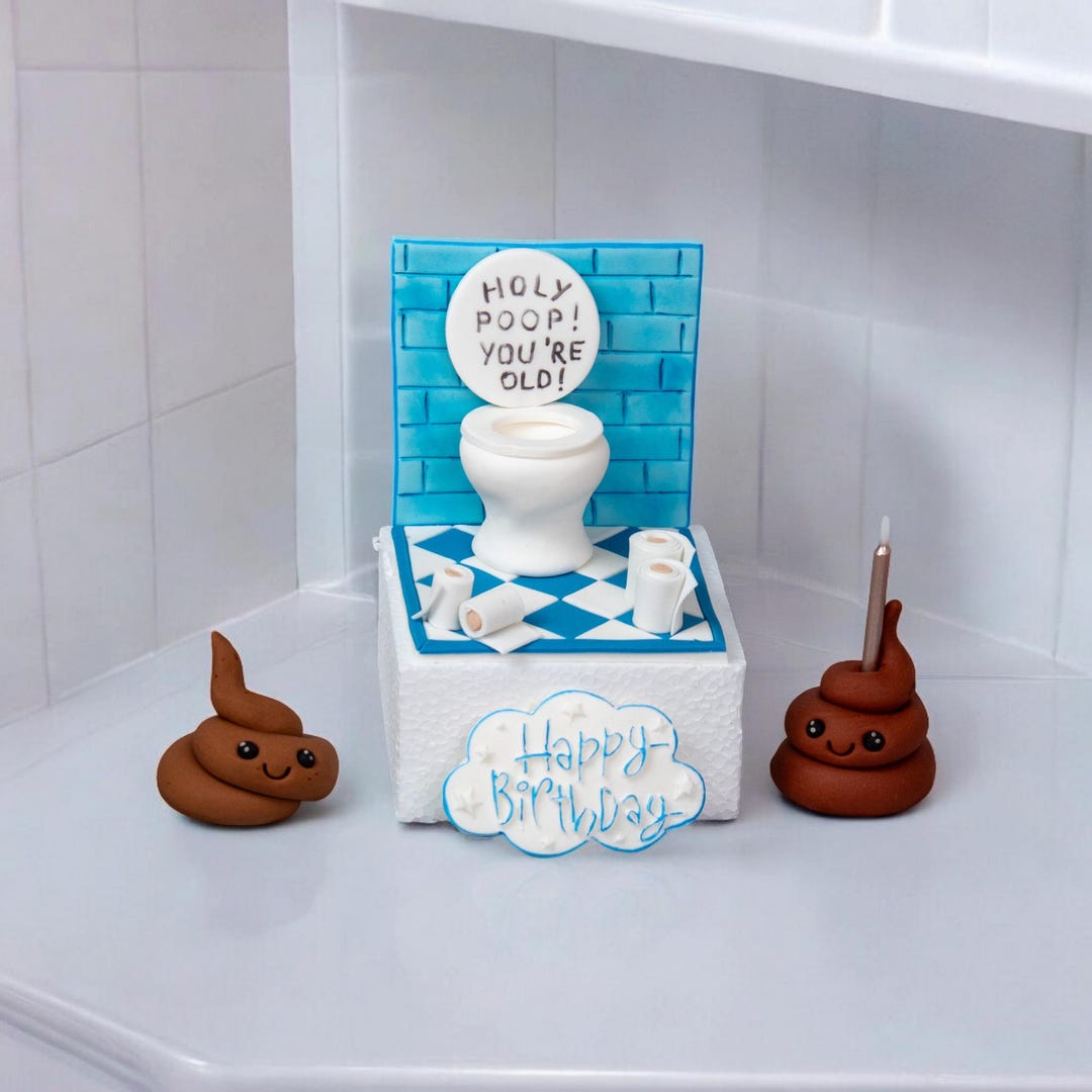 Funny Toilet-themed Edible Cake Topper – Perfect for Birthdays and Over ...