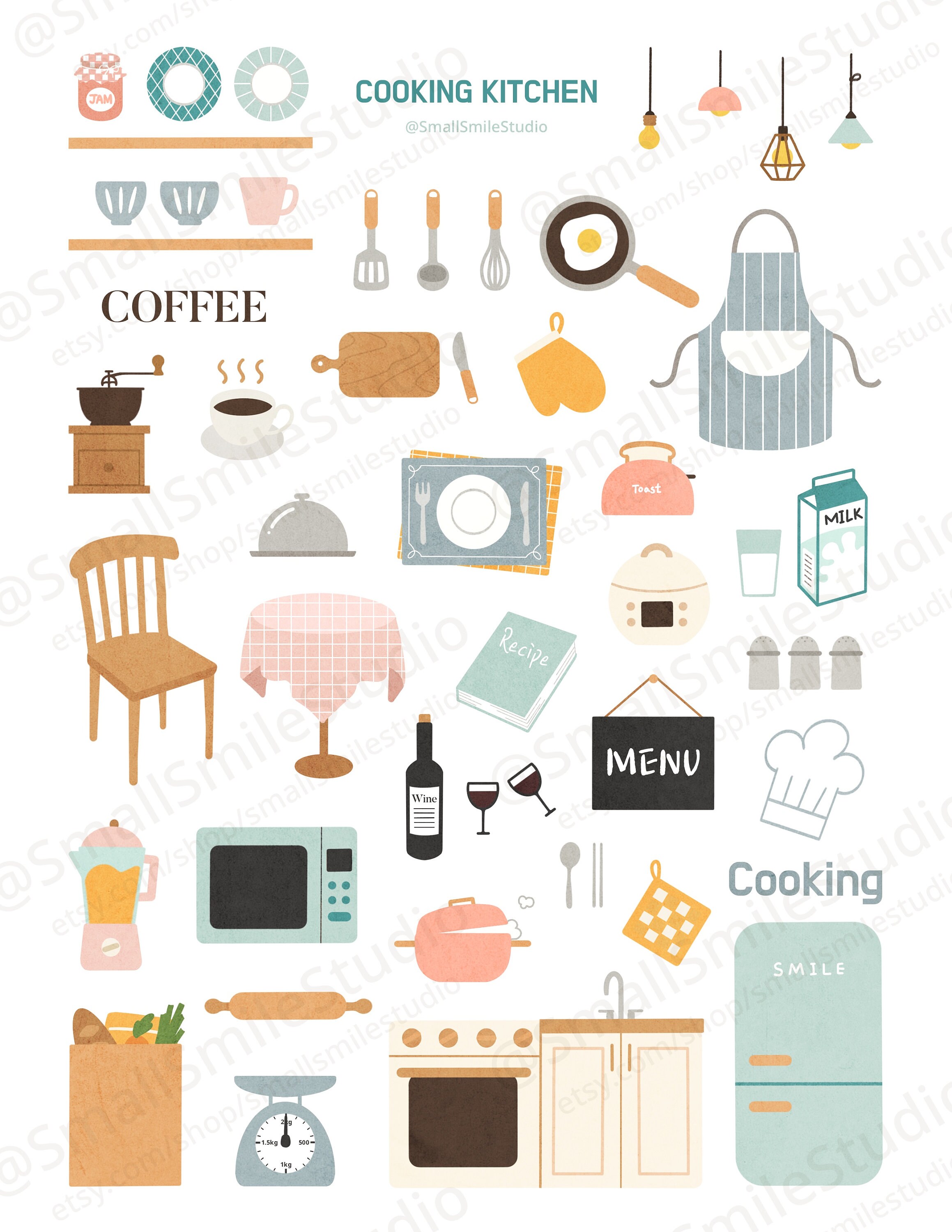 Cooking Kitchen Digital Stickers Goodnotes Ipad and Android - Etsy UK