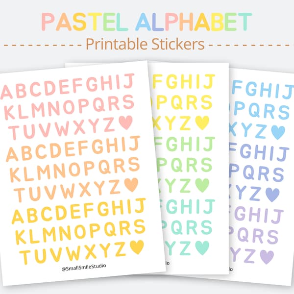 Abc Alphabet Stickers - Etsy