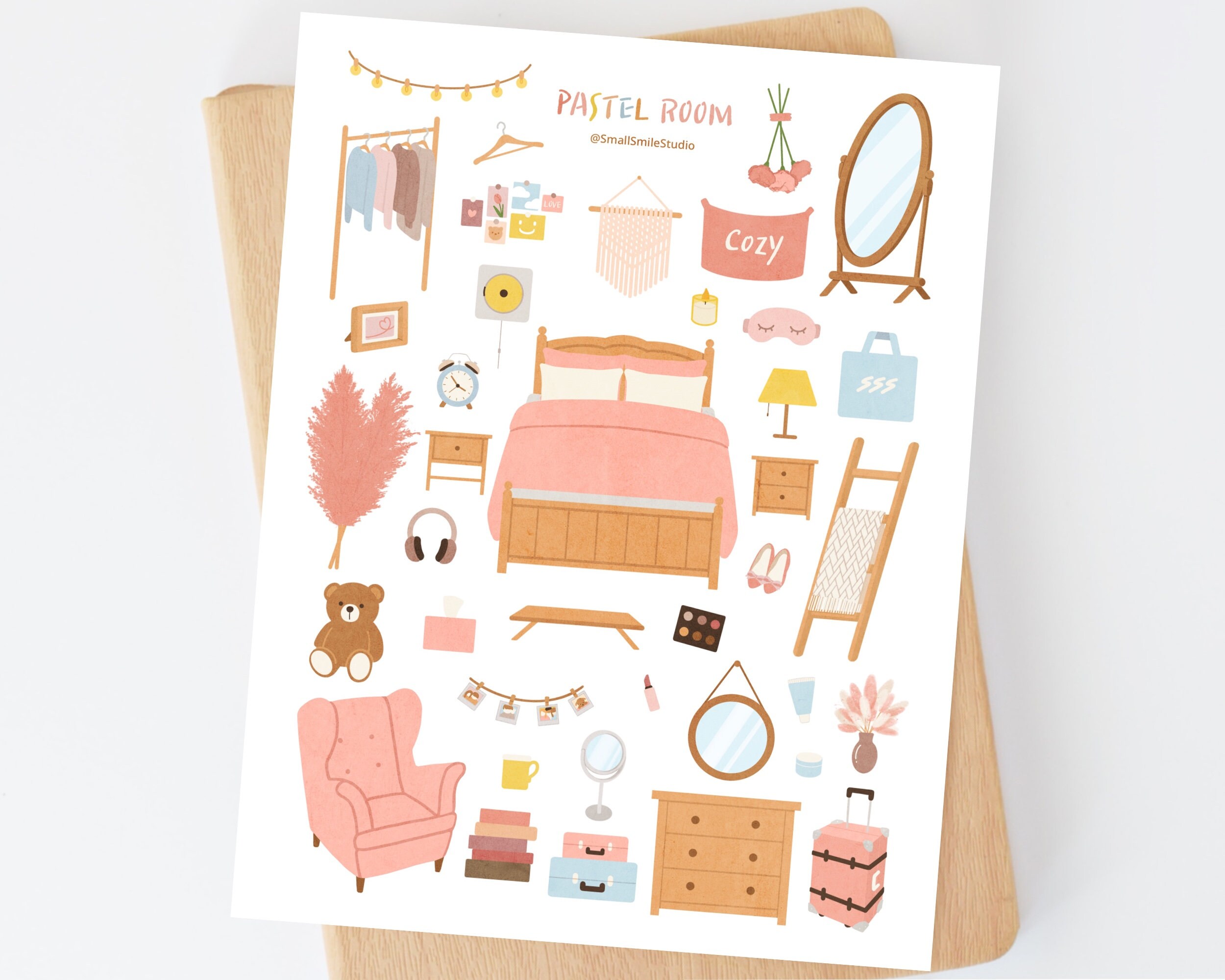 Pastel Room Printable Stickers Planner Journal Stickers - Etsy