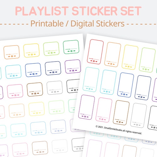 Playlist Printable Stickers Digital Stickers Goodnotes | Etsy