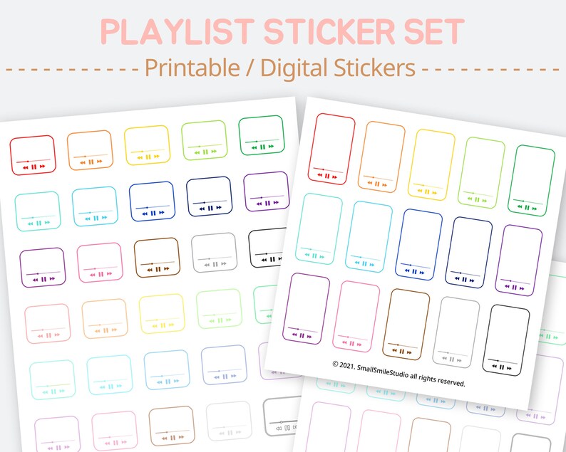 Playlist Printable Stickers Digital Stickers Goodnotes - Etsy