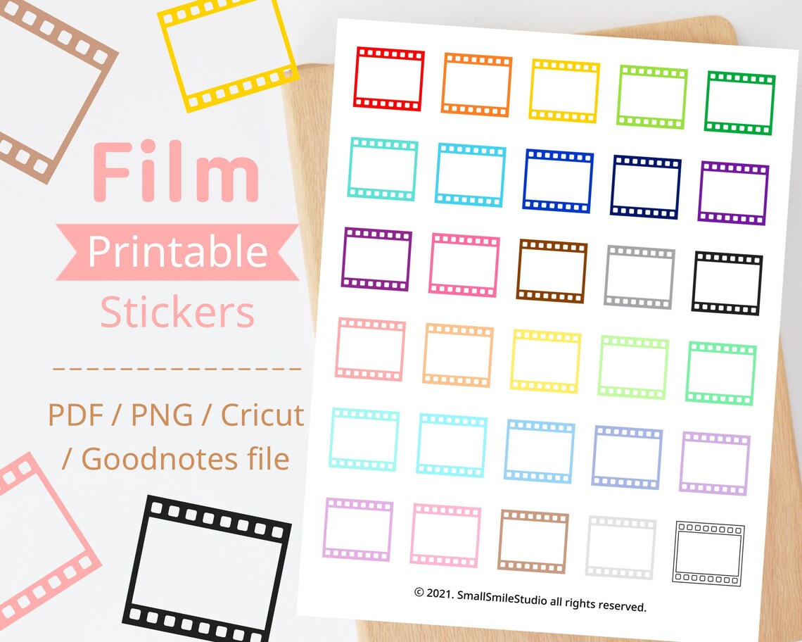 Film Printable Stickers Digital Stickers Goodnotes - Etsy