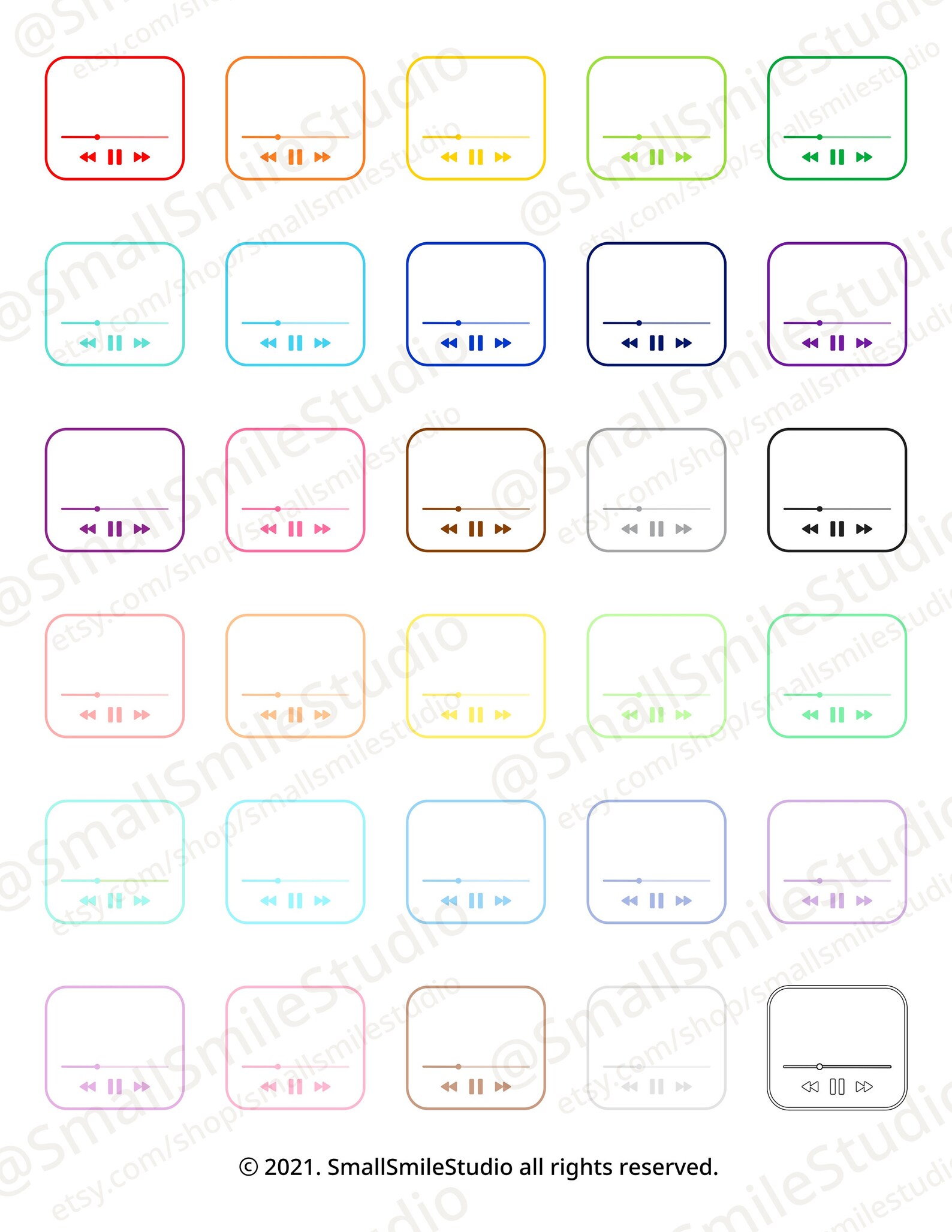 Playlist Printable Stickers Digital Stickers Goodnotes | Etsy