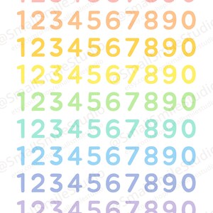 Pastel Number Printable Stickers | Planner, Journal Stickers | Digital ...