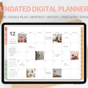 Undated Digital Planner Goodnotes Planner Notability - Etsy