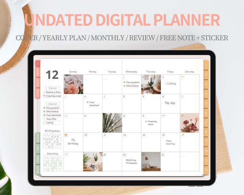 Undated Digital Planner Goodnotes Planner Notability - Etsy