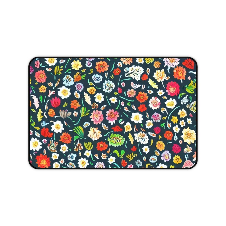 Cottagecore Floral Desk Mat, Red Floral Desk Mat, Yellow Floral Desk ...