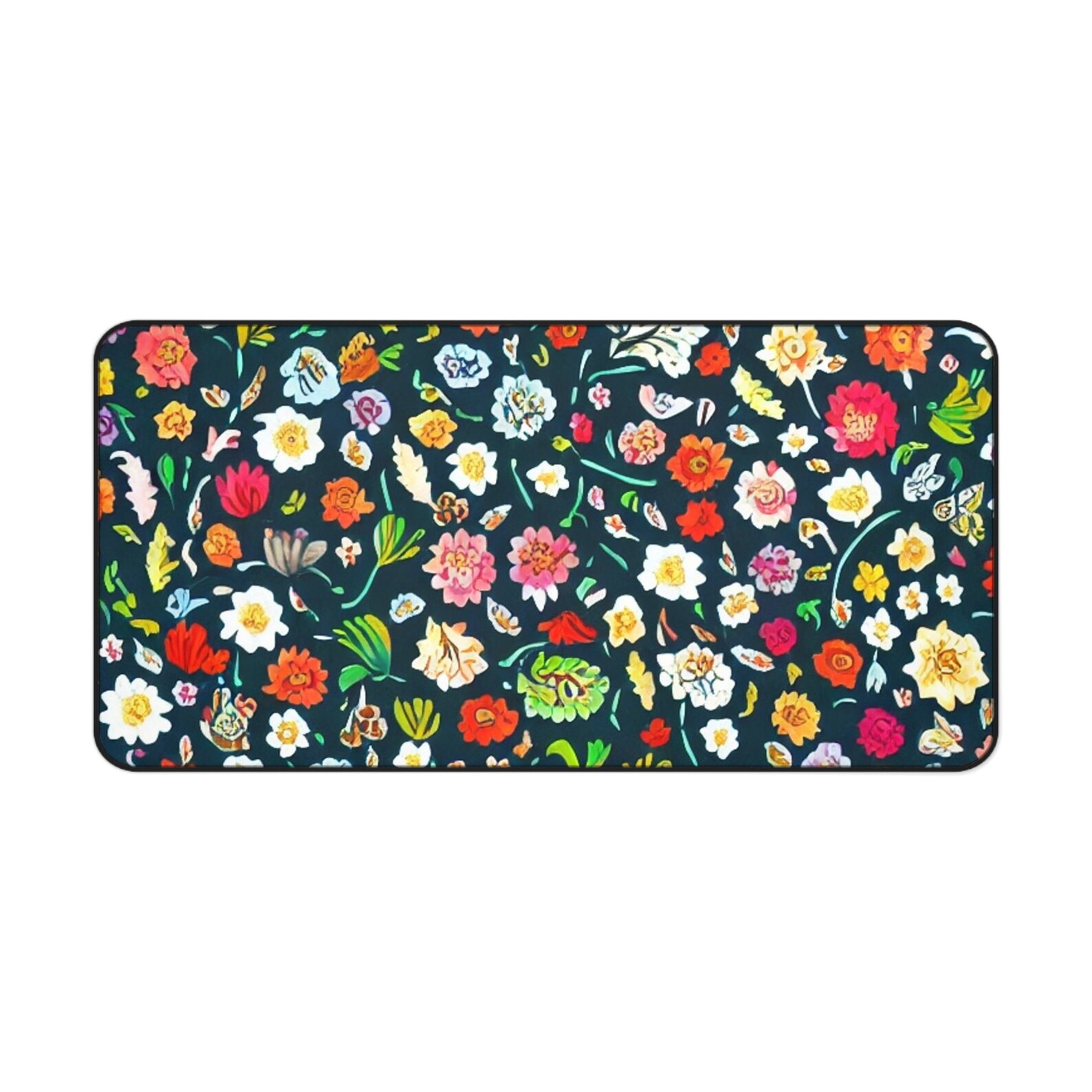 Cottagecore Floral Desk Mat, Red Floral Desk Mat, Yellow Floral Desk ...