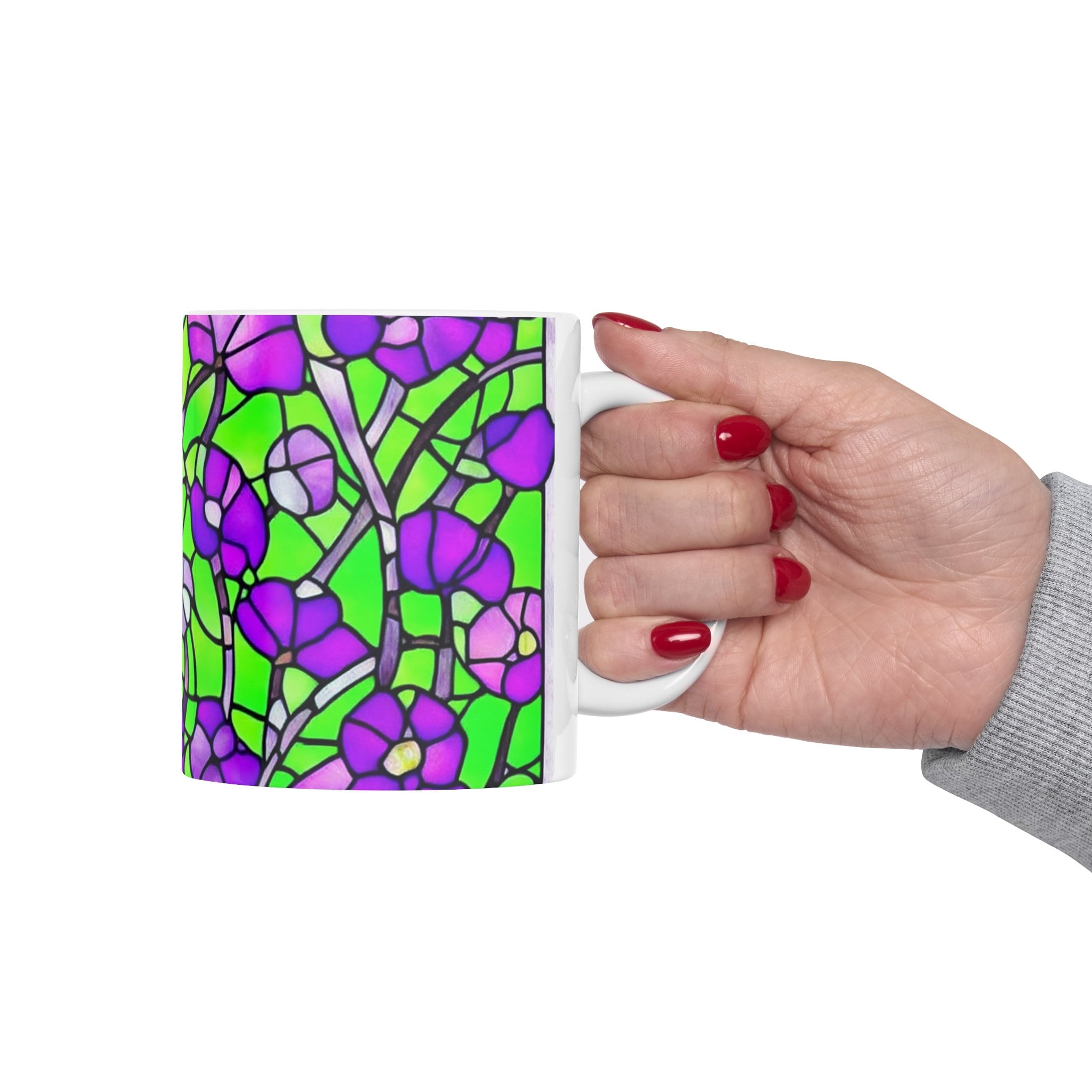 Purple Floral Mug, Purple Flowers Coffee Mug, Floral Mug, Gift for Her ...