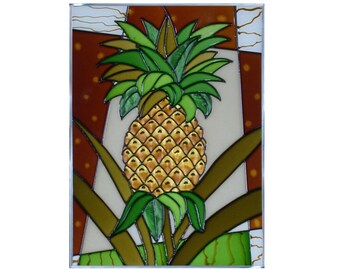 Pineapple Stained Glass | Etsy