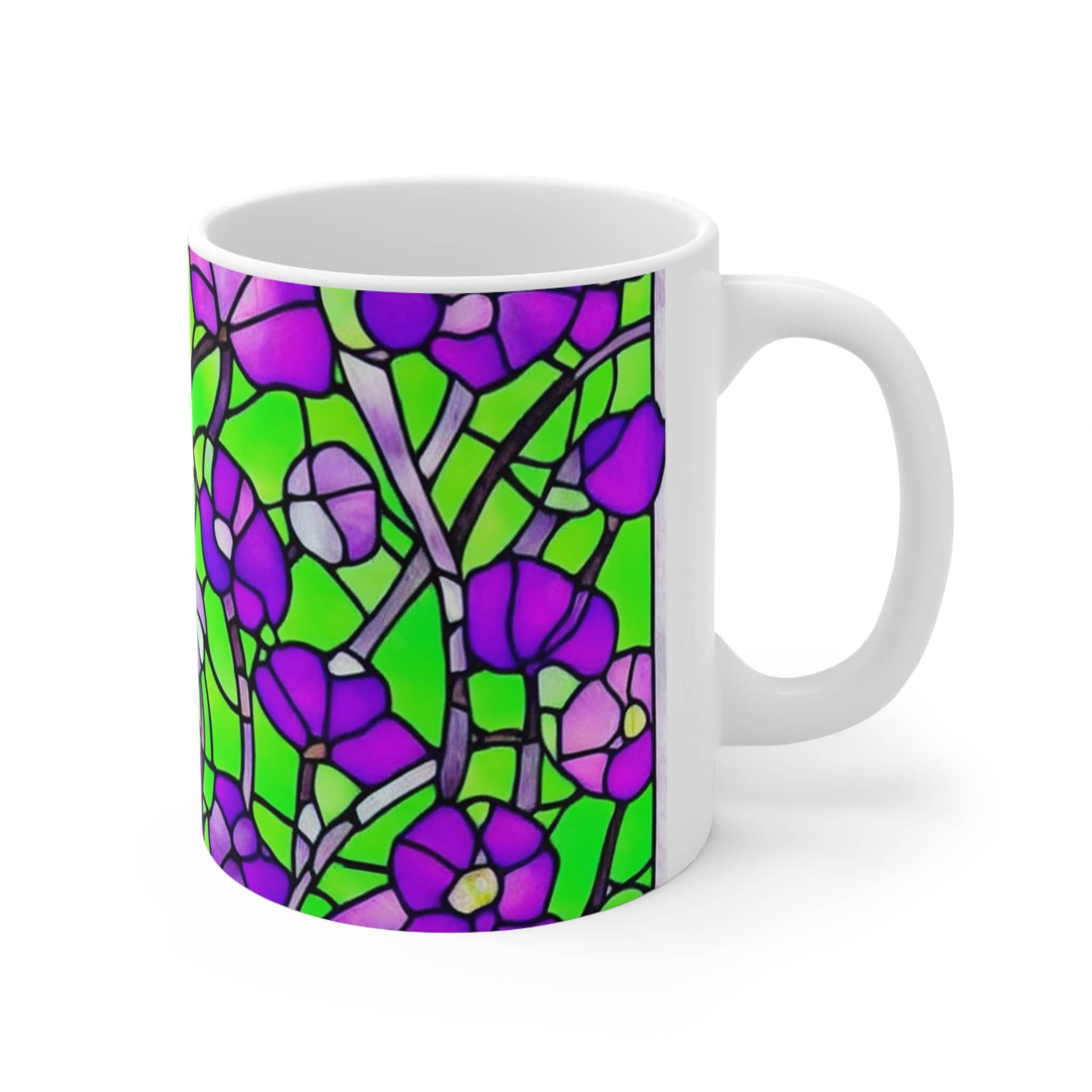Purple Floral Mug, Purple Flowers Coffee Mug, Floral Mug, Gift for Her ...