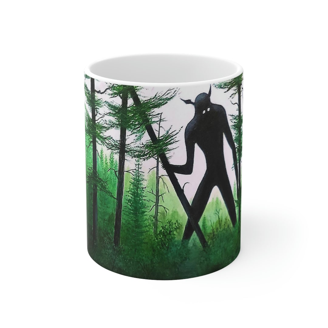Forest Creature Monster Trees Nature Woods Green Ceramic Coffee Mug ...