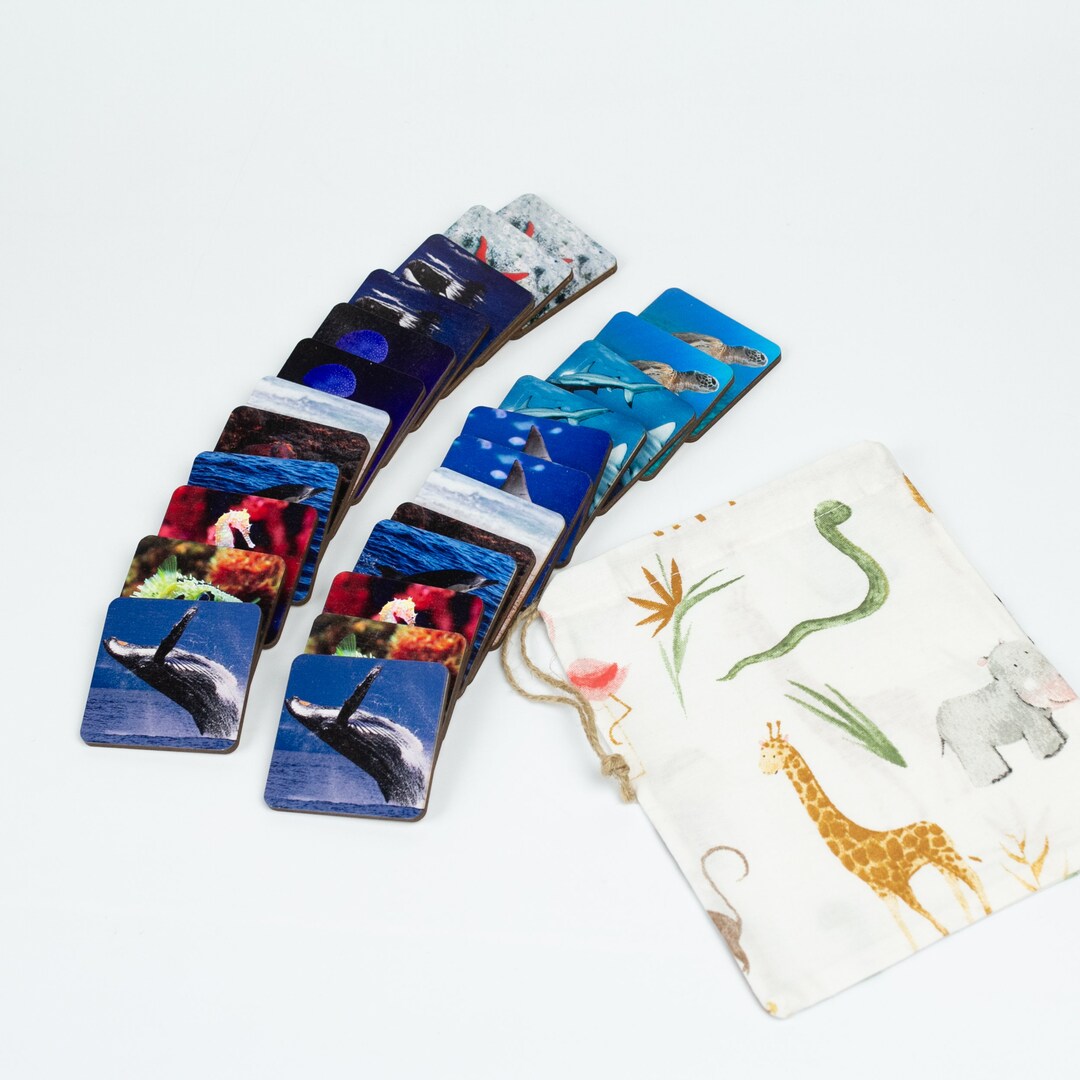 Sea Animals Memory Gamemarine Animal Wooden Puzzleocean - Etsy