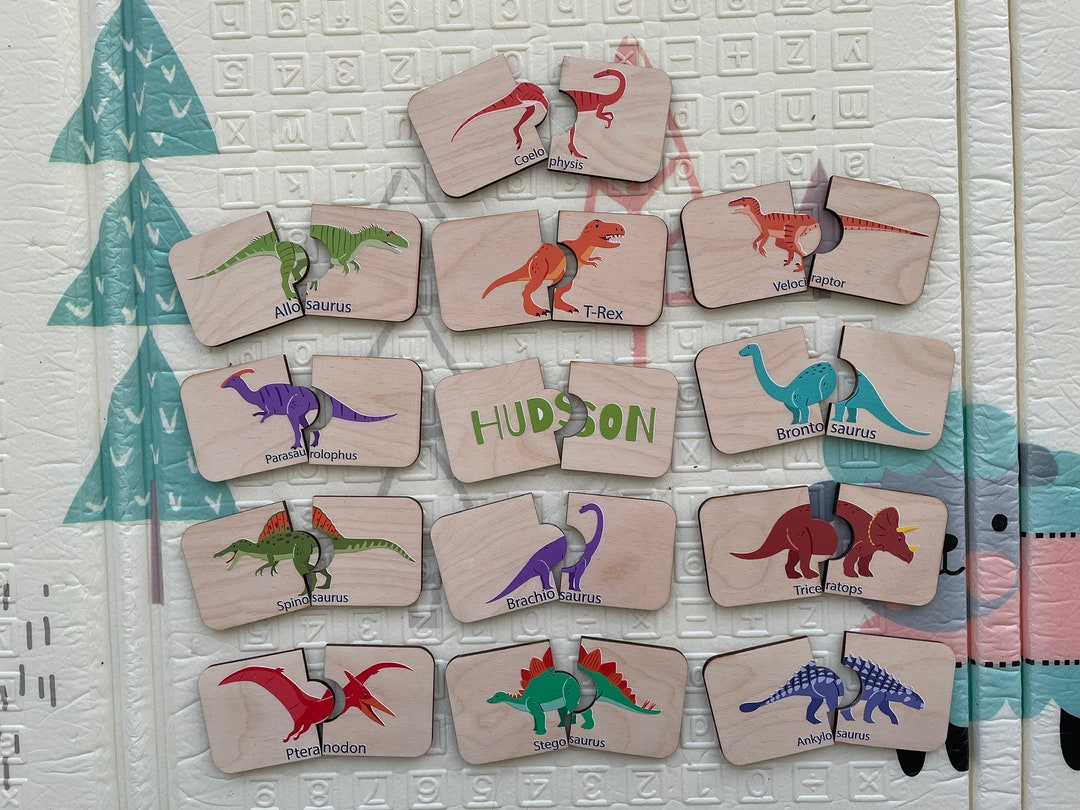 Wooden Montessori Flashcards Dinosaurs Toys Dinosaurs - Etsy