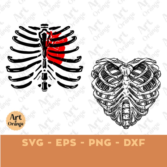 Halloween Bundle Svg Skeleton Rib Cage Silhouette Skeleton - Etsy