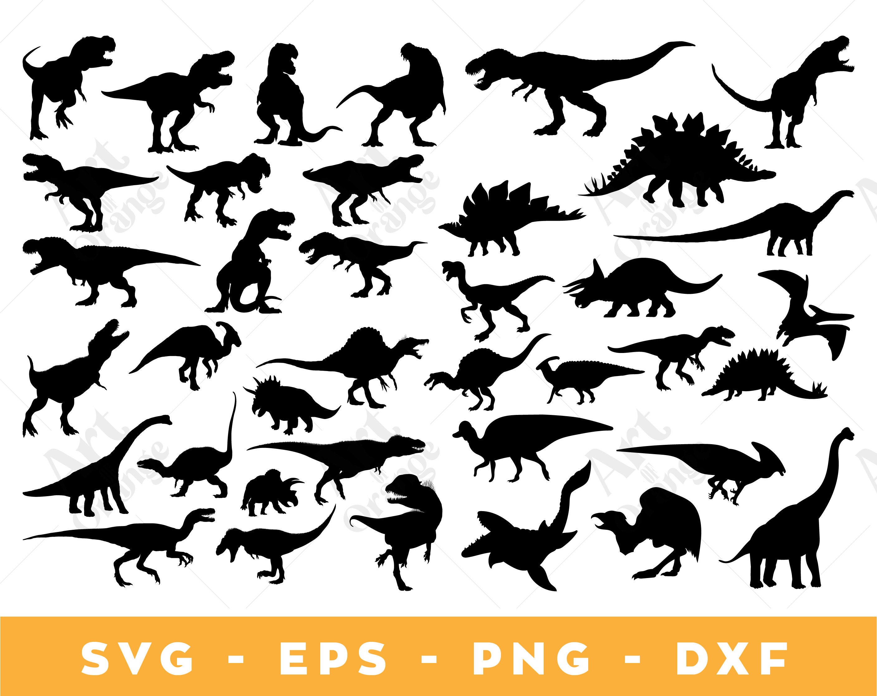 Dinosaur Svg Bundle, Dinosaur Silhouette Svg, Dinosaur Svg, T-rex Svg ...