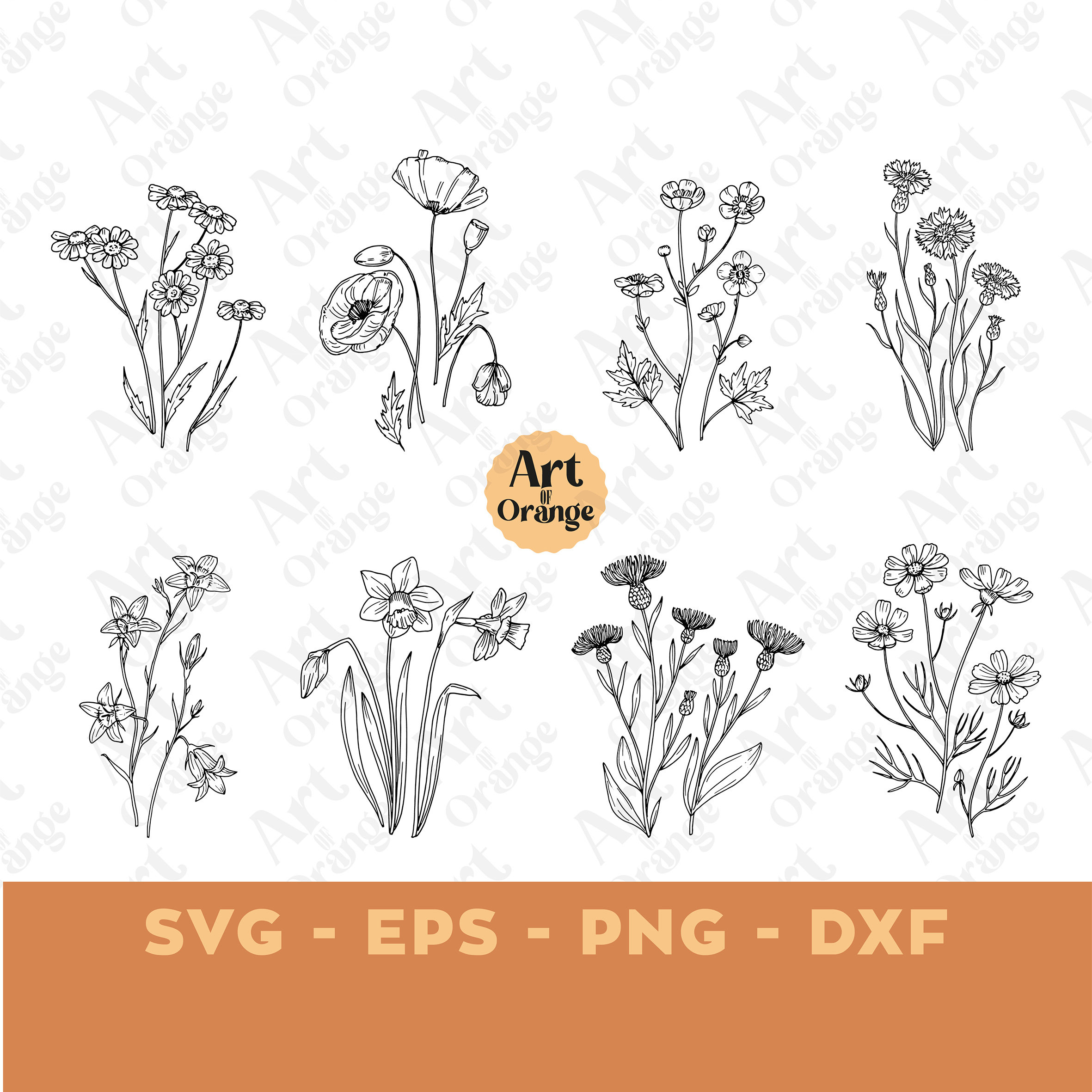 Minimalist bouquet svg Floral svg Flowers svg Plants svg | Etsy