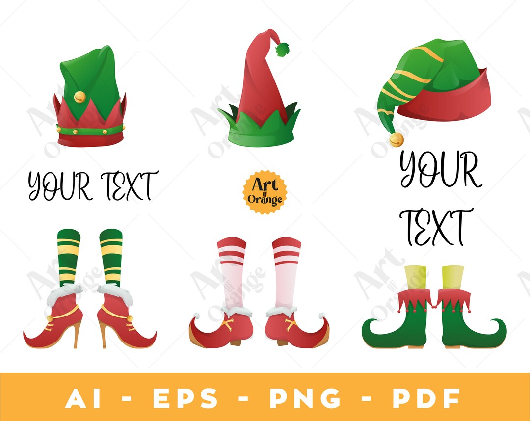Elf Bundle Download, Christmas Elfs Eps, Elf Hat Eps, Elf Split Name ...