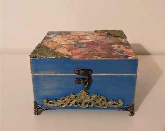 Small Decoupage Boxes, Decopatch Box, Small Keepsake Box, Trinket Box ...
