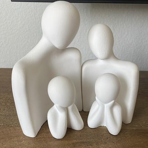 Family Sculpture Sets: Parent and Children Hugging Figurines ...