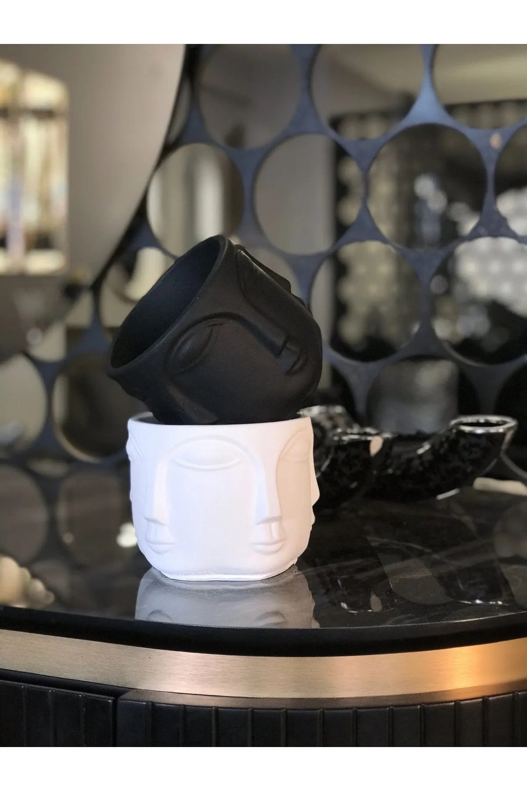 Dora Maar Musa Planter, Vase Set of 2 Black & White, Multiface Artistry ...