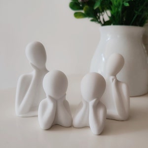 Decorative Family Sculpture Set of 4: Parent and 2 Children Figurines ...
